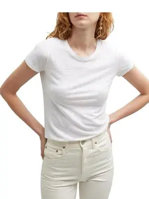 Majestic Filatures Stretch Linen Crewneck Tee - Blanc