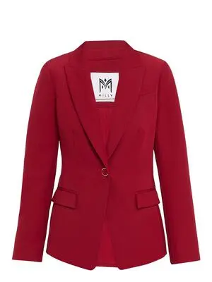 MILLY Milly Avery Single-Button Cady Blazer Wine