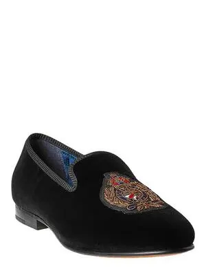 Polo Ralph Lauren Paxton Crest Velvet Slipper Black/embroidery