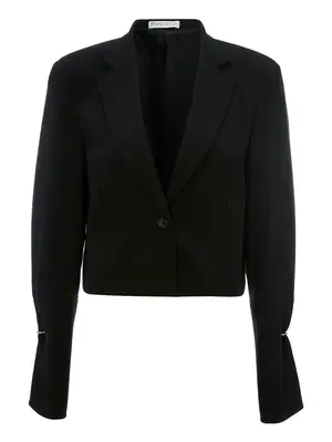JW Anderson Ring-detail Cropped Blazer - Black