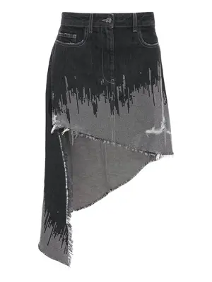 JW Anderson Studded Asymmetric Denim Skirt - Black