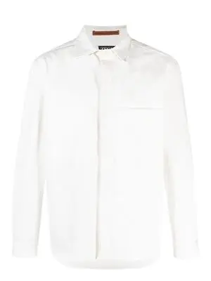 Zegna Patch-pocket Long-sleeved Shirt - White
