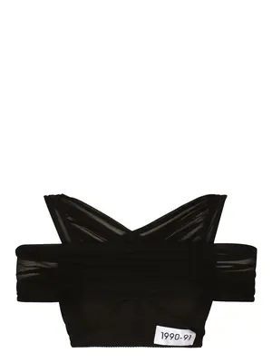 Dolce & Gabbana Organzine Crop Top - Black