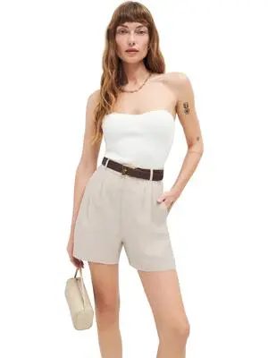 REFORMATION Mason Linen Short - Natural