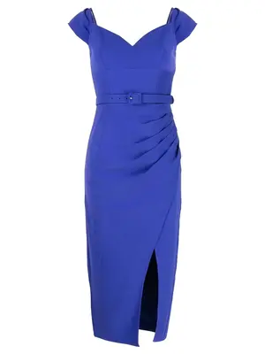SELF-PORTRAIT Sweetheart-neck Midi Dress - Blue