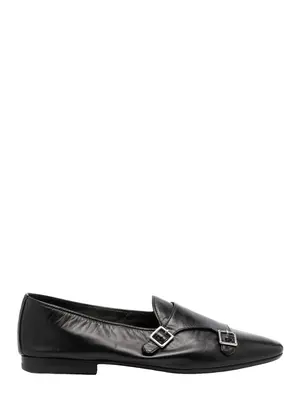 HENDERSON BARACCO Buckle-strap Leather Slippers - Black