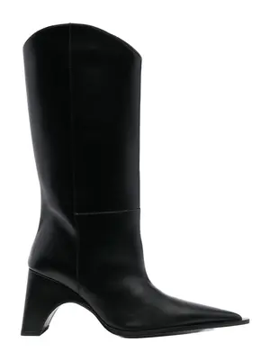 Coperni Bridge Cowboy Leather Boots - Black