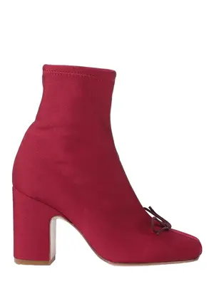 Red Valentino Bow-detailed Stretch-jersey Sock Boots - Crimson