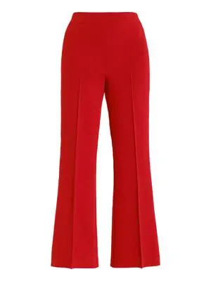 HIGH SPORT Exclusive Long Kick Flare Stretch-cotton Knit Trousers - Red