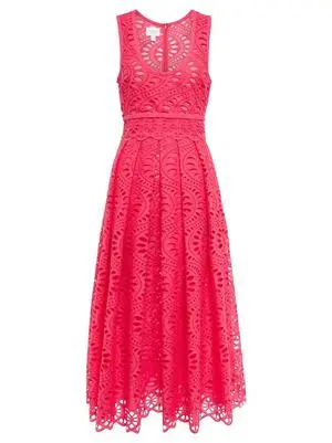 Giambattista Valli Macramé Midi Dress - Pink