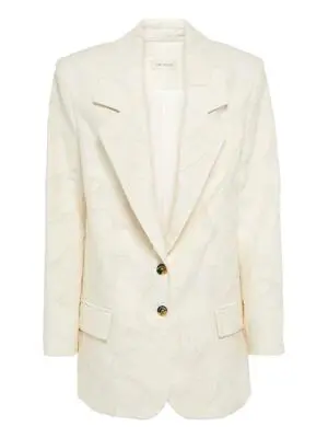 THE MANNEI Caen Jacquard Cotton Blazer - White