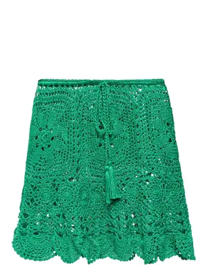 Anna Kosturova Crochet Mini Skirt - Green