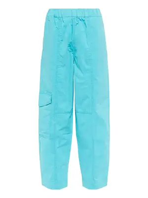 GANNI Cotton-blend Pants - Blue