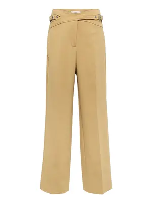 DION LEE Interlock High-rise Wide-leg Pants - Green