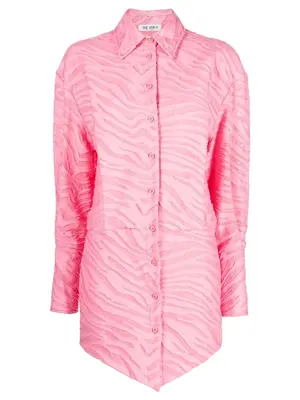 Attico Silvye Zebra-patterned Shirt Dress - Pink