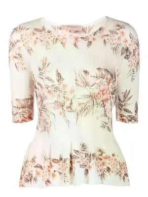 TWINSET Floral-print Cotton Blouse - Neutrals