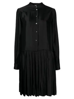 Aspesi Pleated-detail Midi Dress - Black