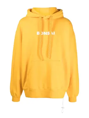 BONSAI Cotton Hoodie With Logo - Orange