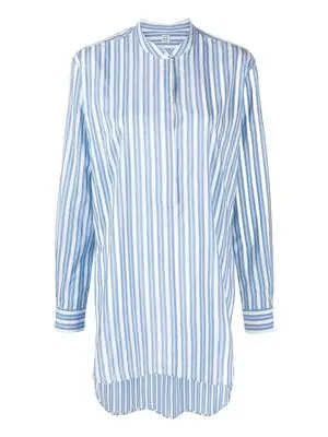 TOTEME Vertical-stripe Print Long Shirt - Blue
