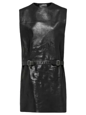 Prada Sleeveless Leather Mini Dress - Black