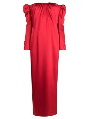 V:PM ATELIER Off-shoulder Long-sleeved Gown - Red