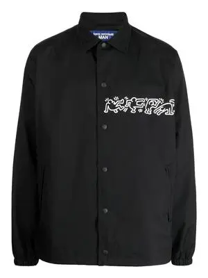 Junya Watanabe Printed Sleeves Shirt Jacket - Black