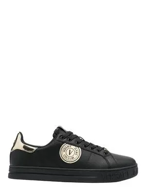 Versace Logo Patch Low-top Sneakers - Black