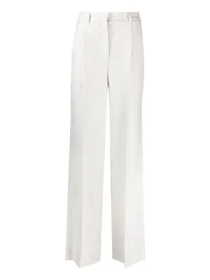 Lorena Antoniazzi Tailored Houndstooth Trousers - White