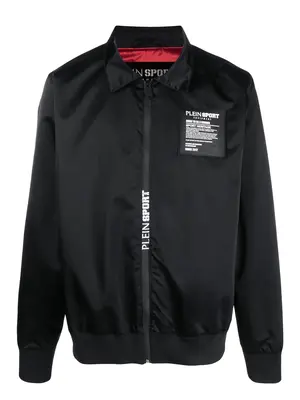 PLEIN SPORT Plein Sport Logo-Patch Zip-Up Shirt Jacket