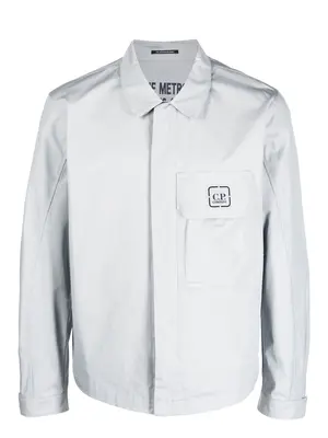 C.P. COMPANY Logo-print Shirt Jacket - Grey