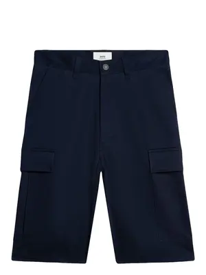 Ami Straight-leg Cargo Shorts - Blue