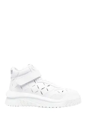 Versace High-top Leather Sneakers - White