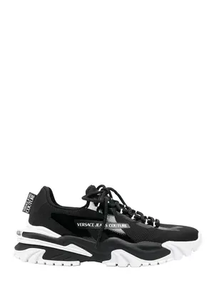 Versace Logo-print Low-top Sneakers - Black