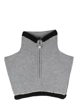 BARRIE Cashmere Zip-up Collar - Grey