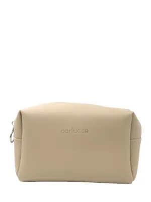 CARLUCCE Vegan Leather Cosmetic Bag - Natural