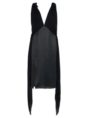 Bottega Veneta Silk Twill Knee Length Dress - Black