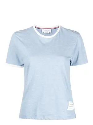 Thom Browne Contrast-trim T-shirt - Blue