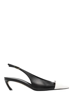 LANVIN Rita 50mm Leather Slingback Pumps - Black