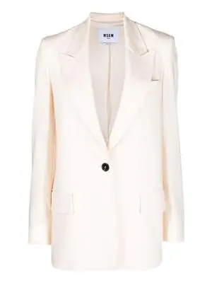 MSGM Single-breasted Blazer - Neutrals