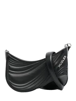 MUGLER Small Spiral Curve Embossed Crossbody Bag - Black
