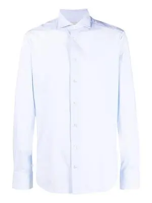 TRAIANO MILANO Longsleeved Pointed-collar Shirt - Blue