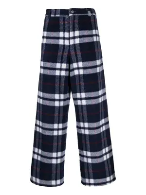 Natasha Zinko Plaid Wool Trousers - Blue