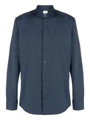 TRAIANO MILANO Ribbed Longsleeved Shirt - Blue