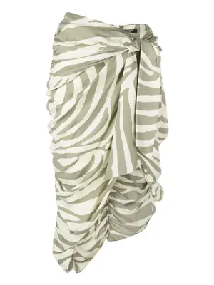 Balmain Zebra-print Midi Skirt - Neutrals