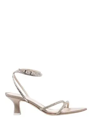 3JUIN Crystal-embellished Low-heel Sandals - Neutrals