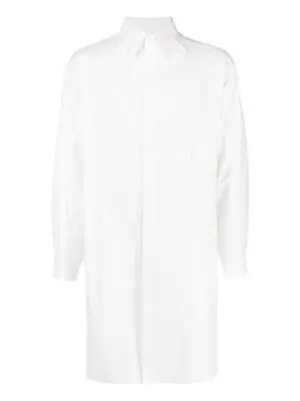 Yohji Yamamoto Tab-collar Long Shirt - White