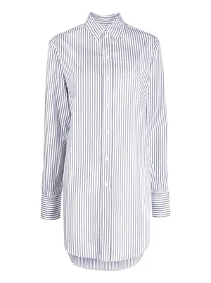 SA SU PHI SA SU PHI Striped Silk Shirt Dress