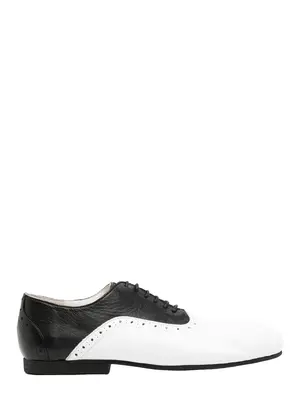 Comme Des Garçons Two-tone Leather Derby Shoes - Black