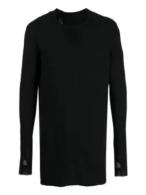 Boris Bidjan Saberi Crew Neck Longline Top - Black