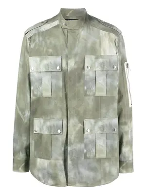 Balmain Faded-effect Military Jacket - Green